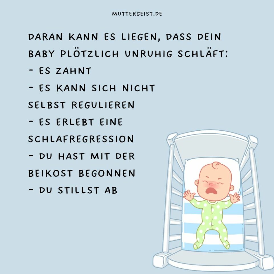 Baby Schlaft Unruhig Walzt Sich Hin Und Her