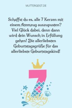 Glückwünsche zum 7. Geburtstag – Die Zahl steht für Vollständigkeit