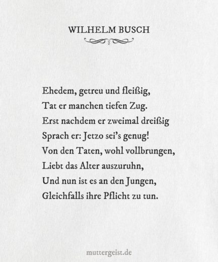 Gedichte Zum 90 Geburtstag Von Wilhelm Busch