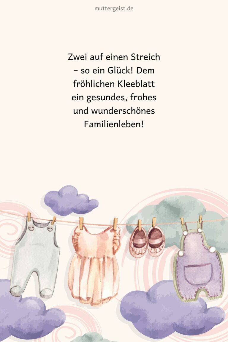 Gefühlvolle Glückwünsche zur Geburt von Zwillingen