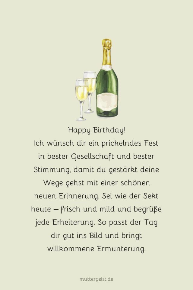 Geburtstagssprüche mit Sekt für die beste Stimmung
