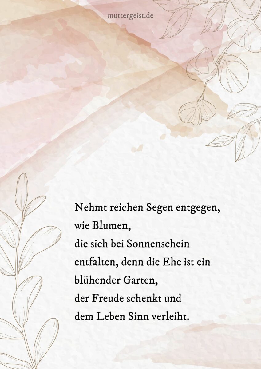 Rührende Segenswünsche zur Hochzeit